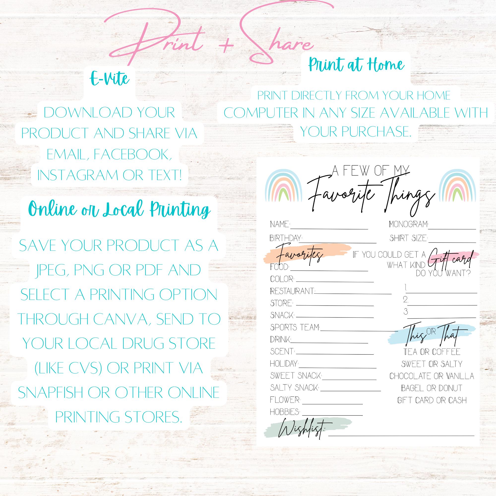 Editable Favorite Things Questionnaire Template | Canva Customizable ...