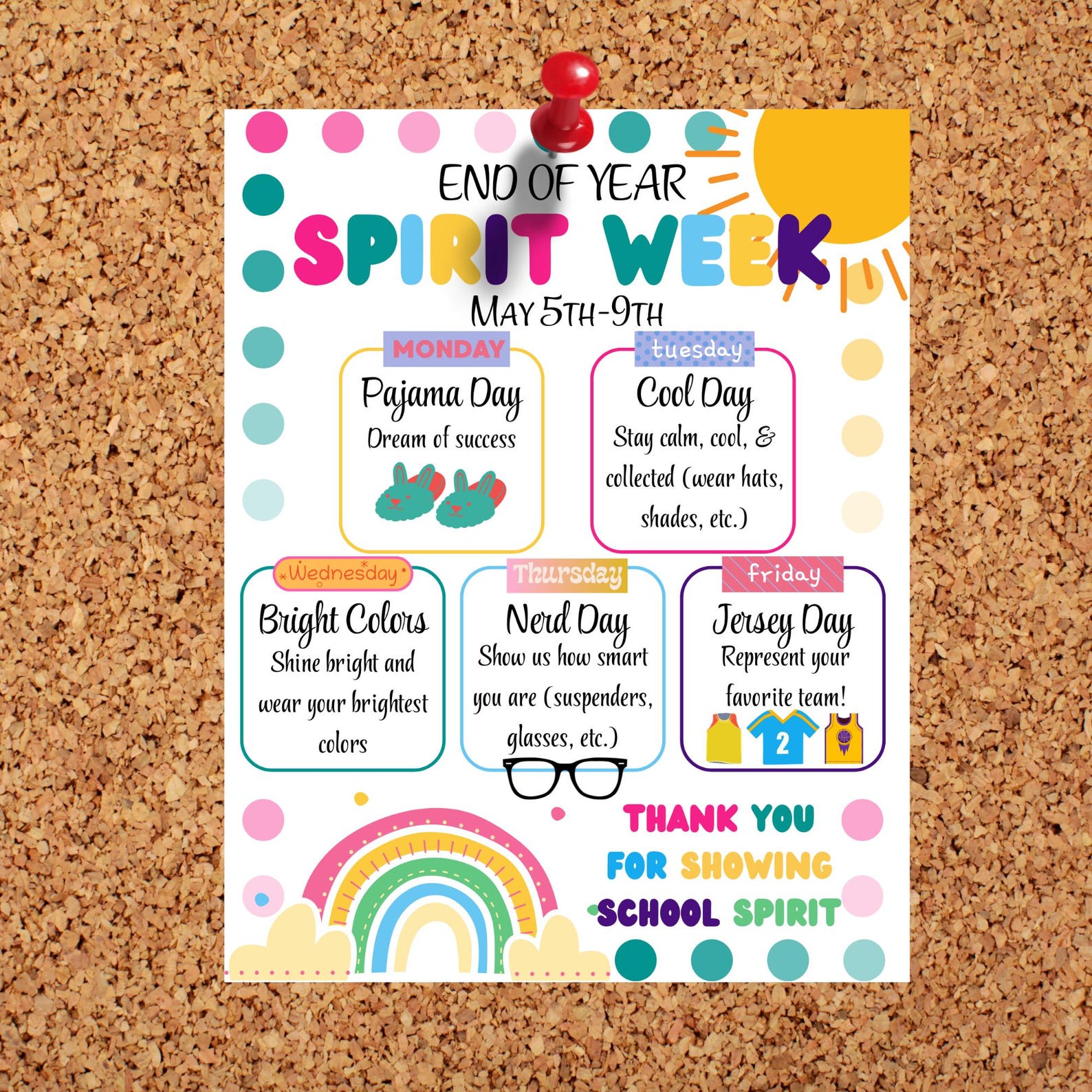 End‑of‑year Spirit Week Template | Editable Canva Download - Etsy