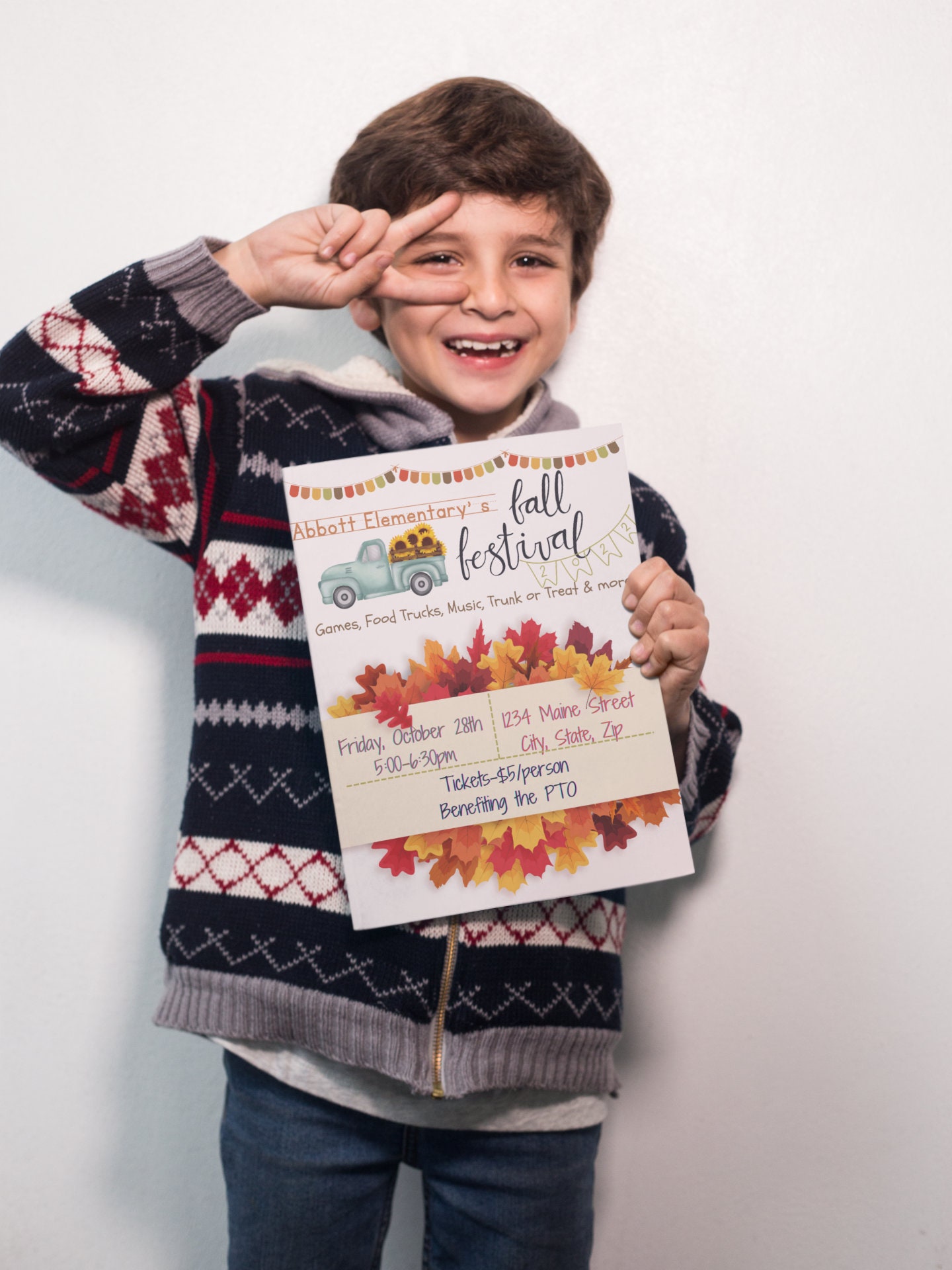 Fall Festival Flyer, School Festival Invitation, Digital, Instant ...