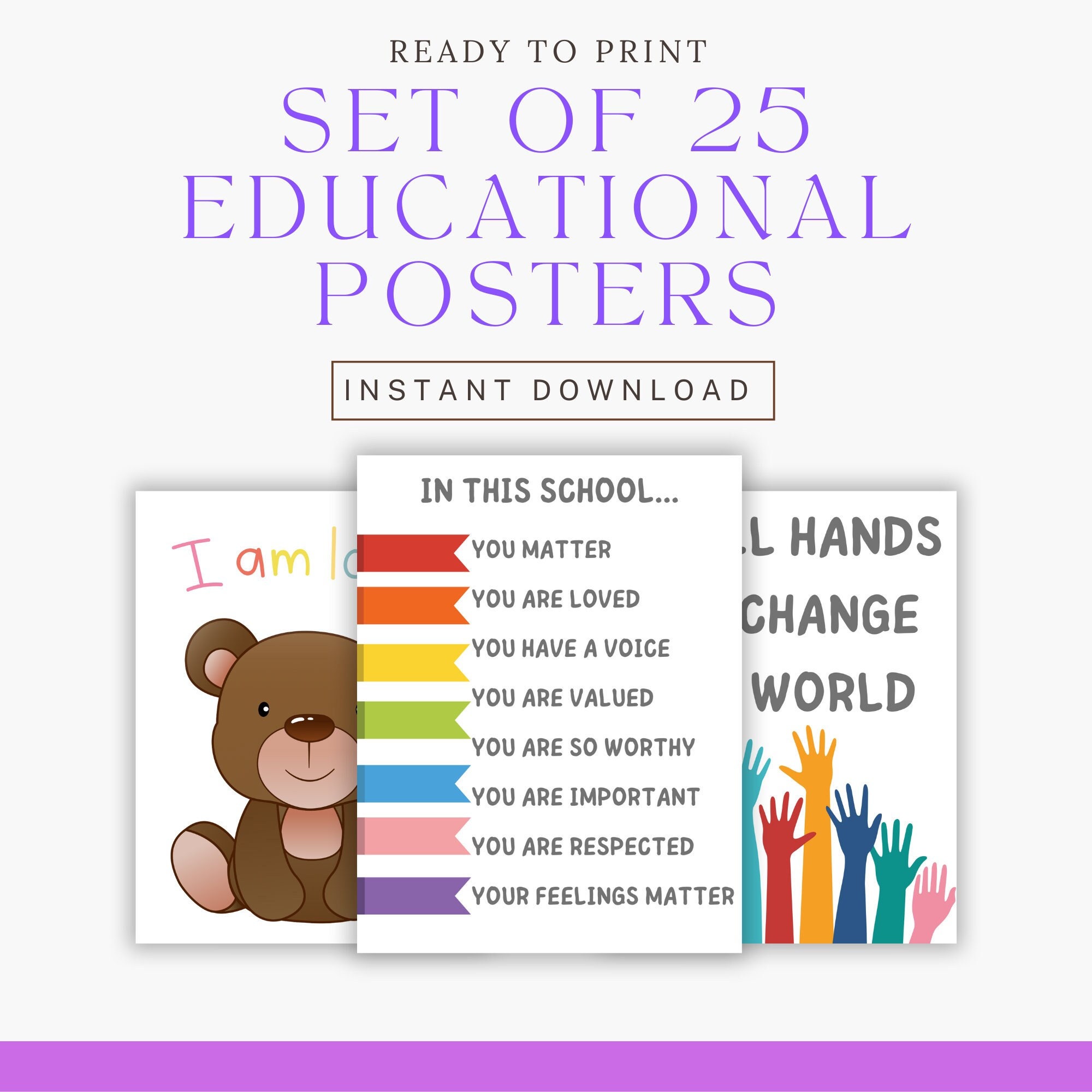 Set of 25 Educational Posters, Classroom Decor, Montessori/homeschool ...