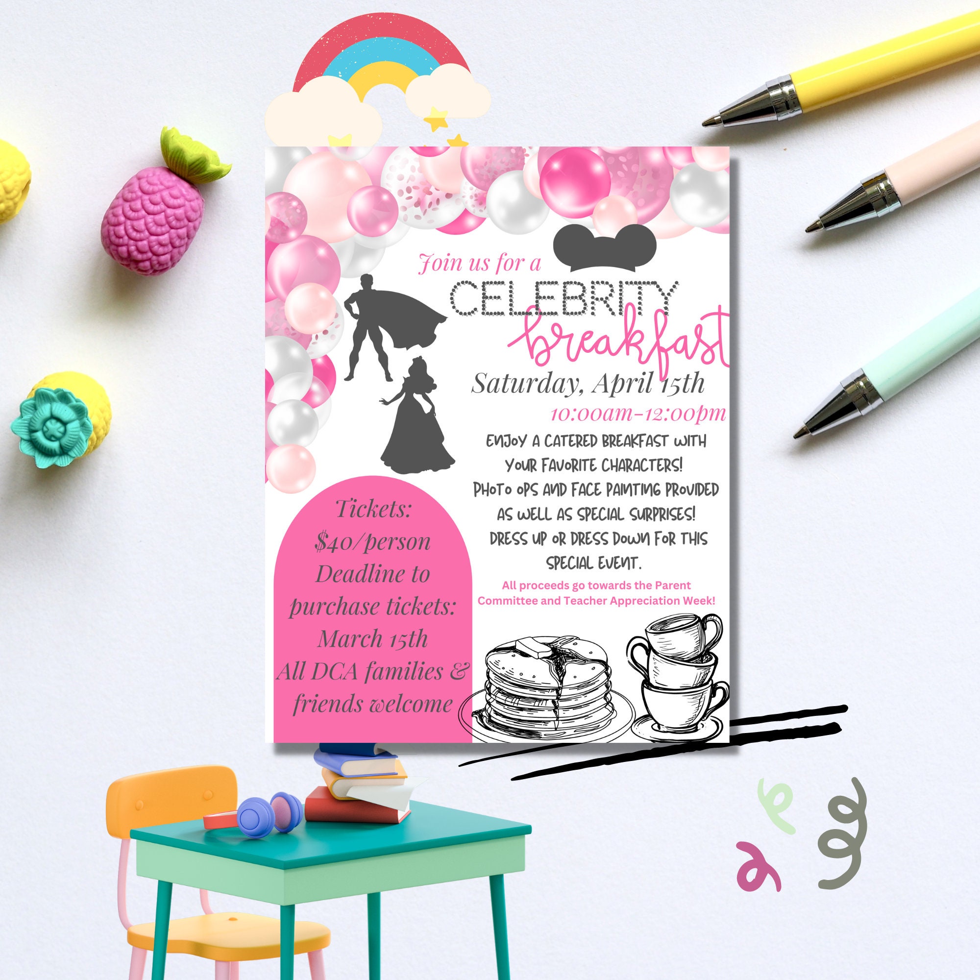Celebrity Breakfast Fundraiser Template, Fundraiser Template, School ...