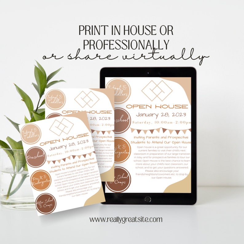 Open House DIGITAL DOWNLOAD Template, Preschool/school Open House ...