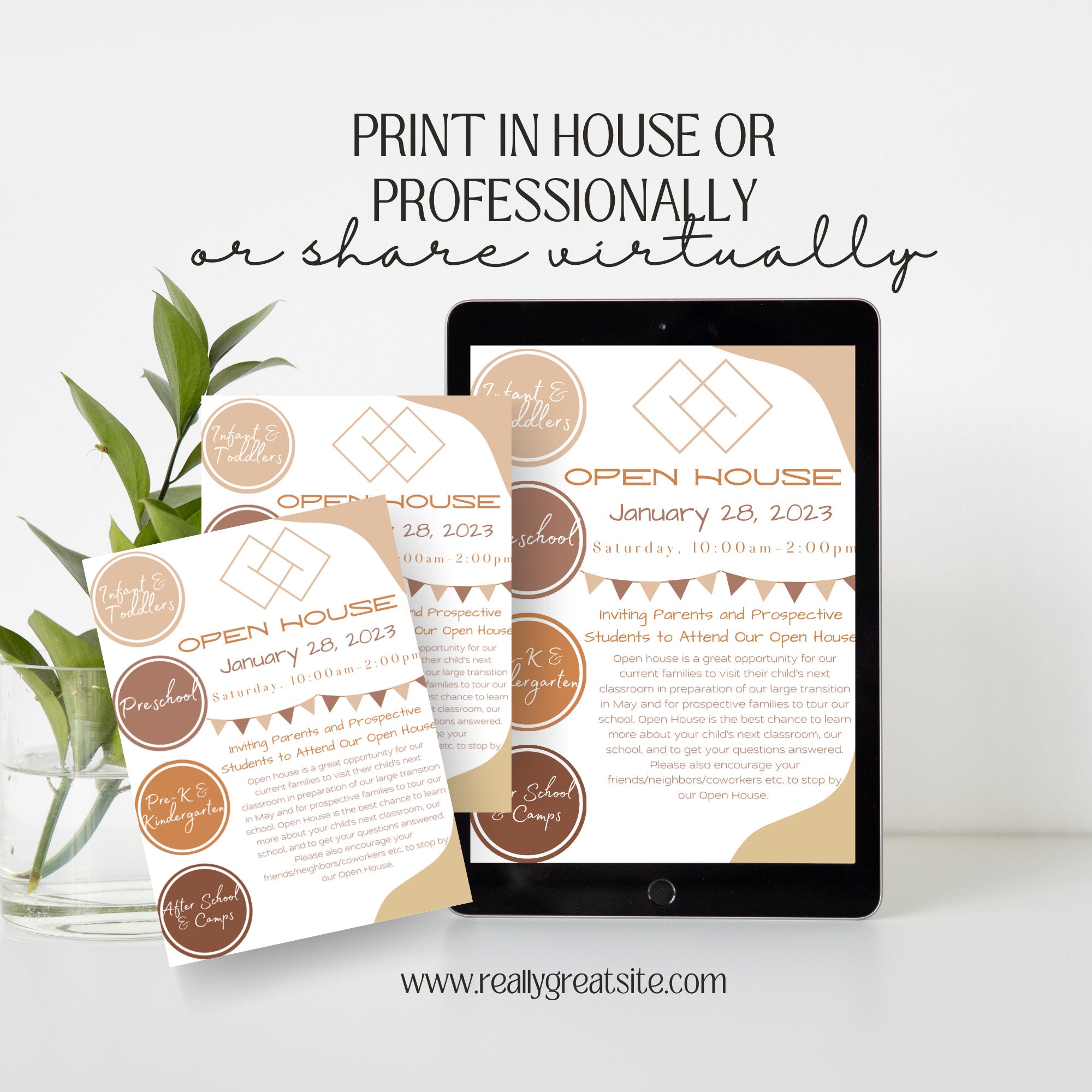 Open House DIGITAL DOWNLOAD Template, Preschool/school Open House ...