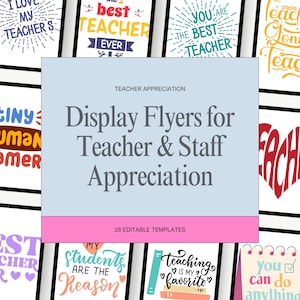 Editable Teacher Appreciation Signs | Motivational Wall Art Set | Canva ...