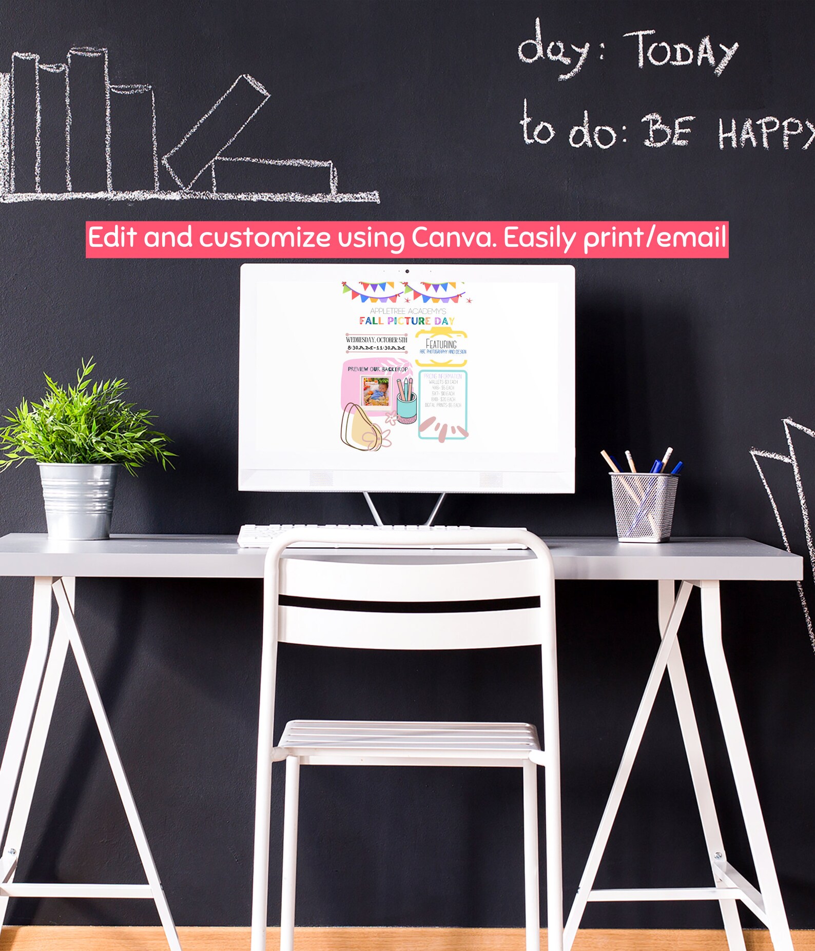 School Picture Day Flyer, Editable Picture Day Flyer, Photography Flyer ...