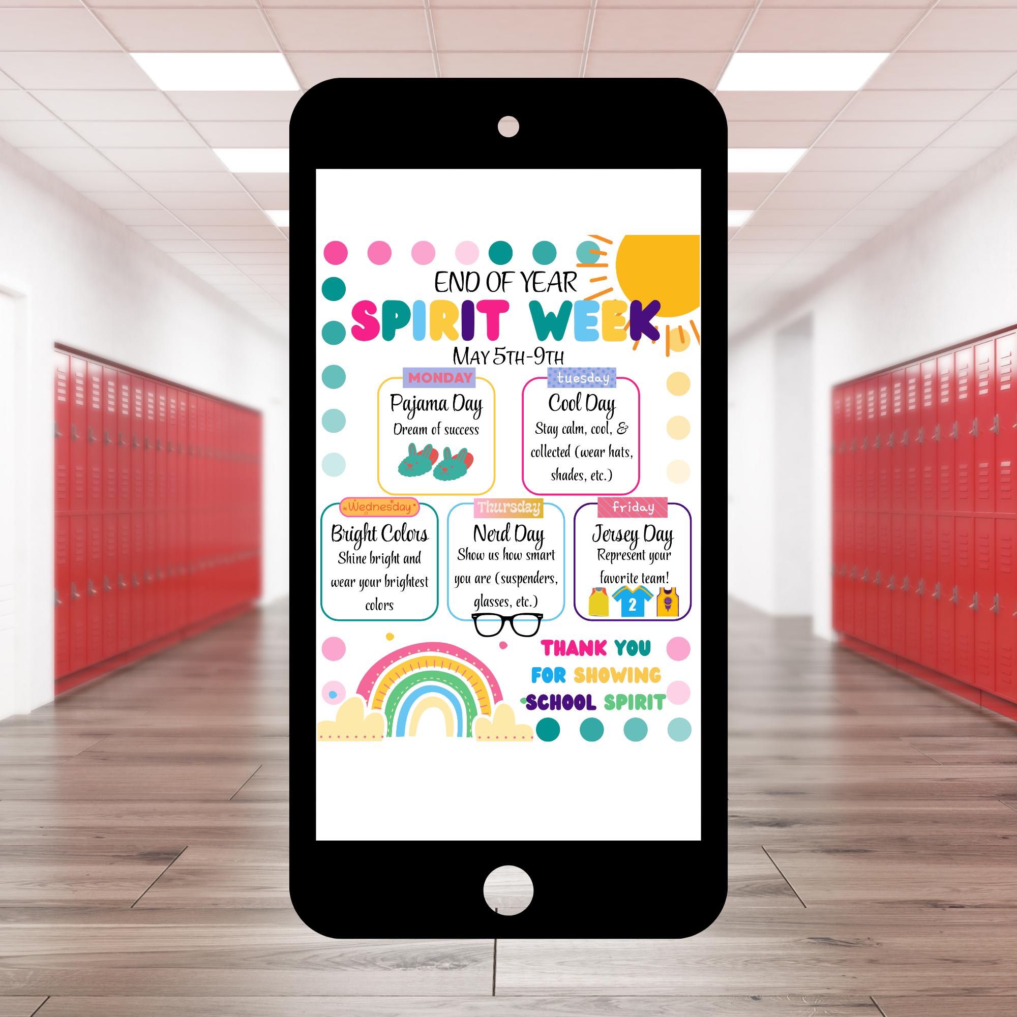 End‑of‑year Spirit Week Template | Editable Canva Download - Etsy