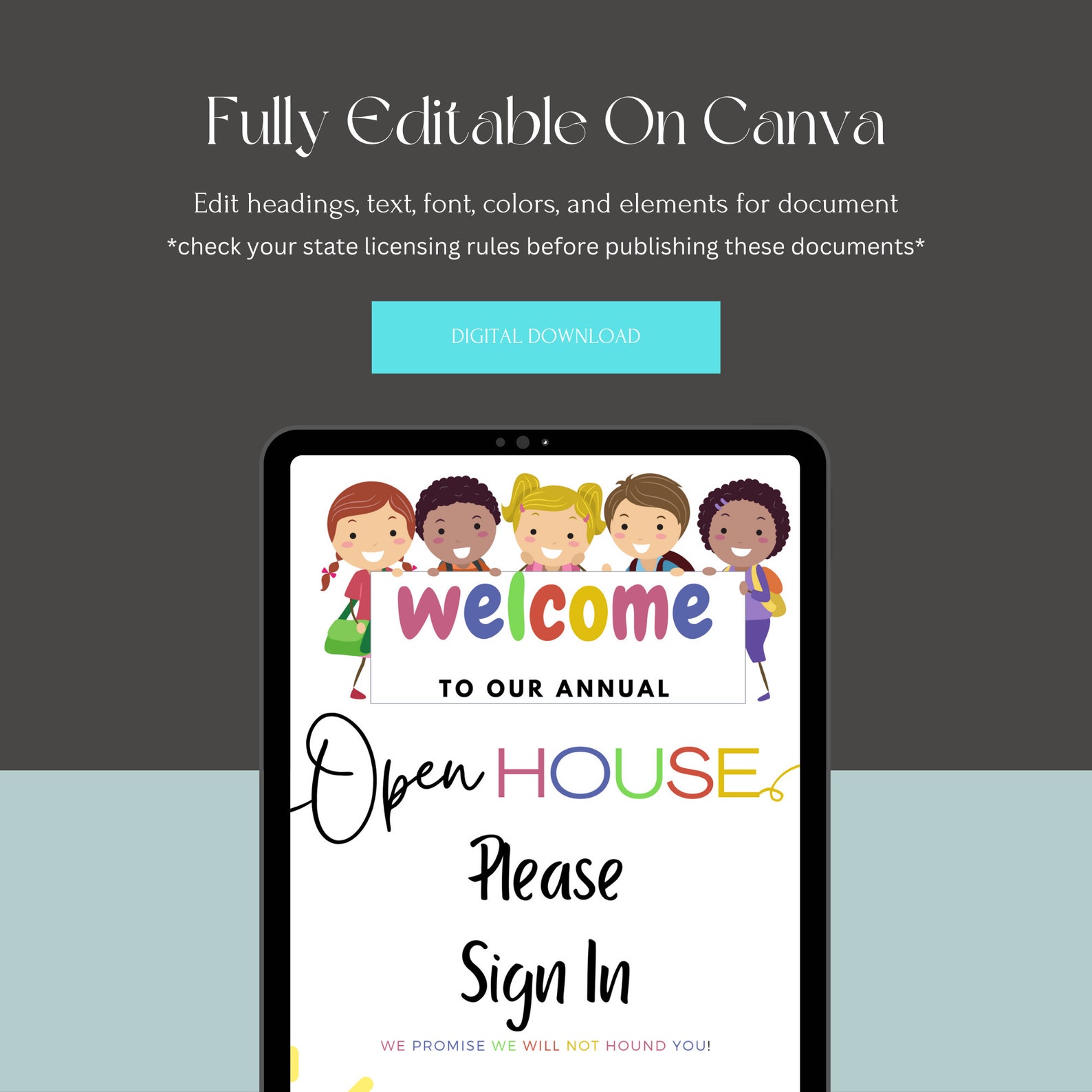 School Open House Sign In, Preschool Open House Sign In, Open House ...
