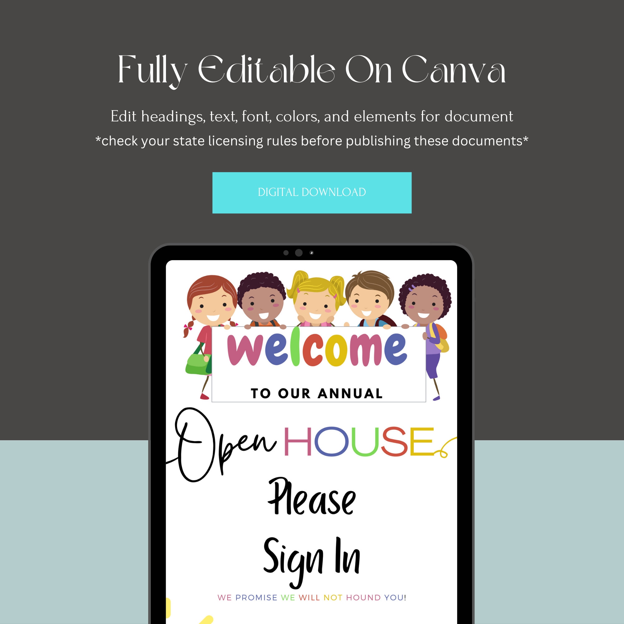 School Open House Sign In, Preschool Open House Sign In, Open House ...