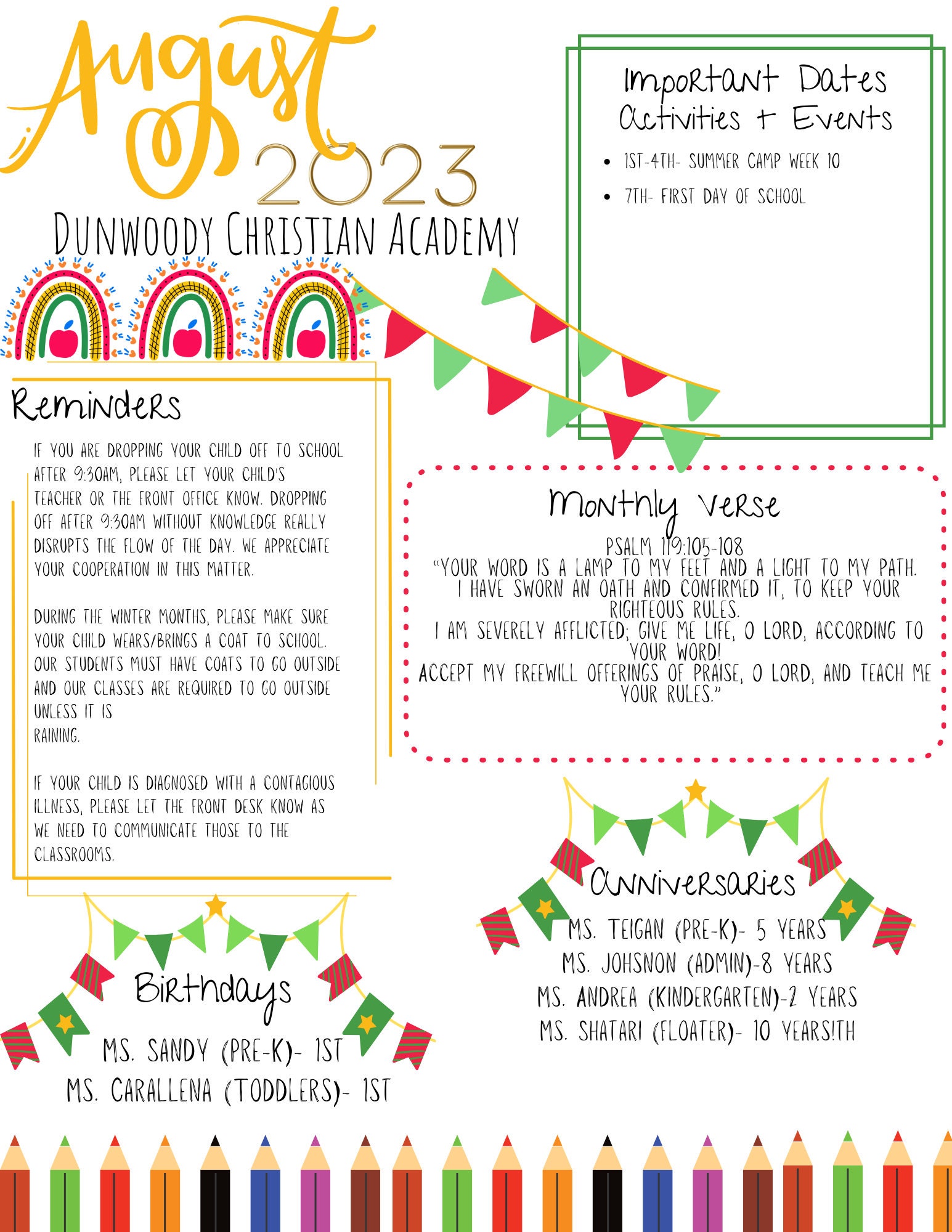 EDITABLE 2024 School Newsletter Template Bundle, Monthly Newsletter ...