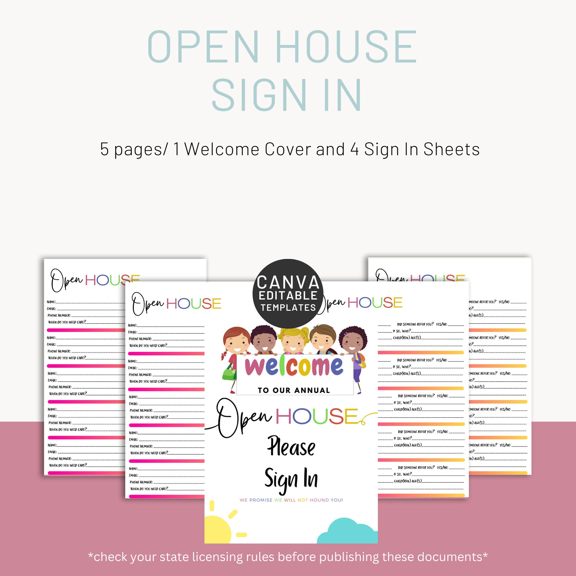 School Open House Sign In, Preschool Open House Sign In, Open House ...