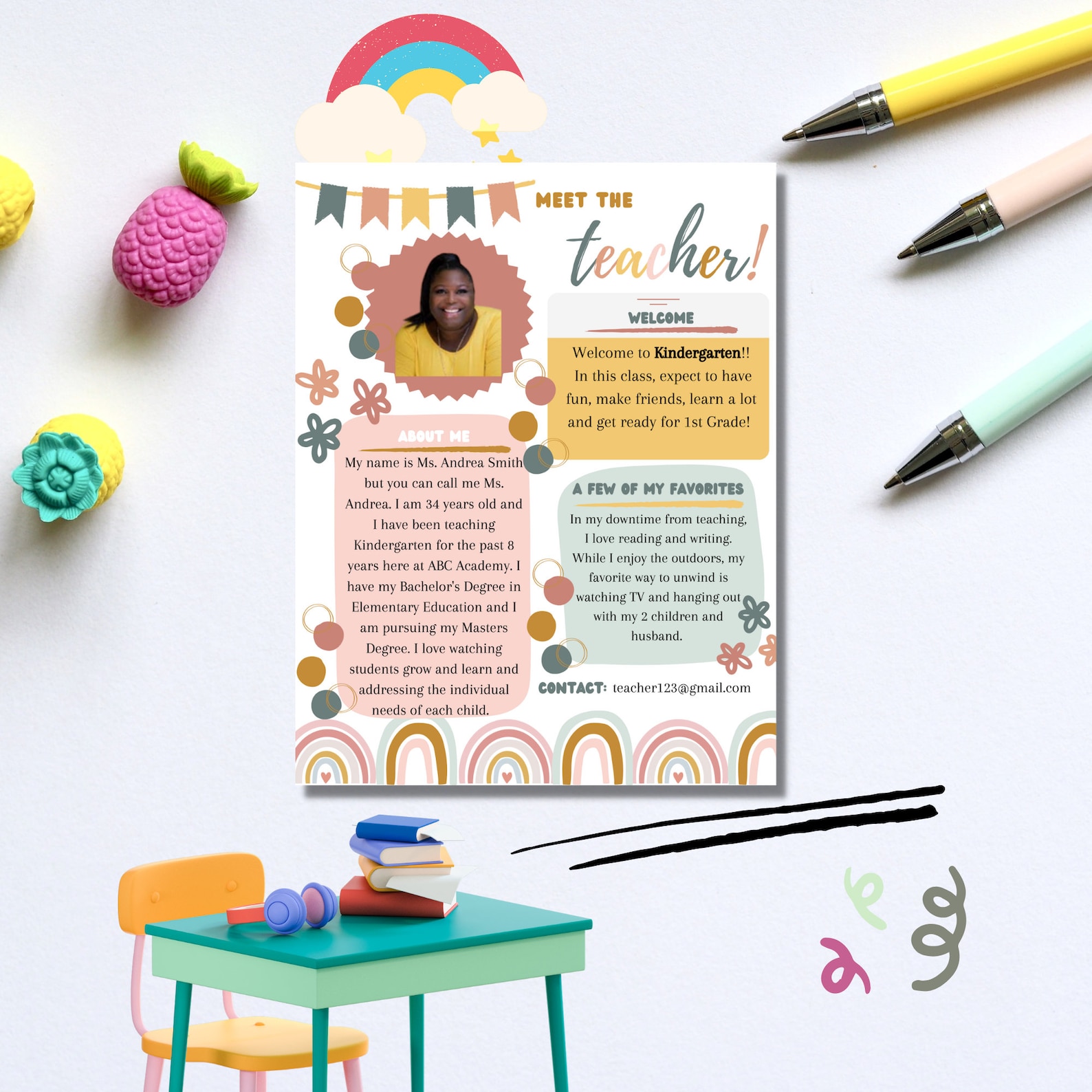 Meet the Teacher Template, Teacher Introductory Template, Teacher ...