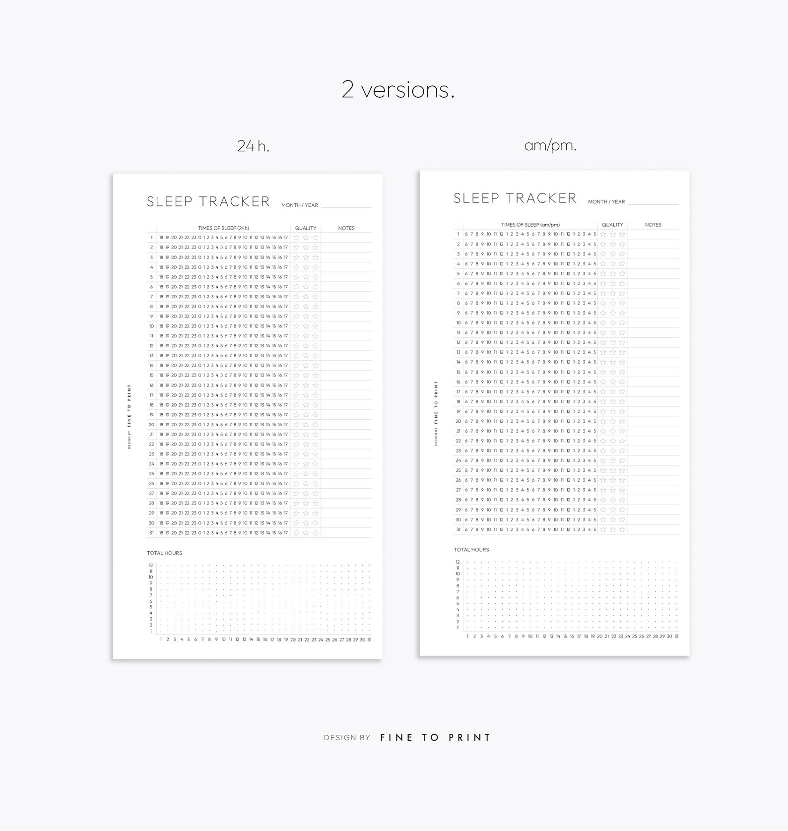 Sleep Tracker, Personal Size, Planner Inserts, Monthly Sleep Chart ...
