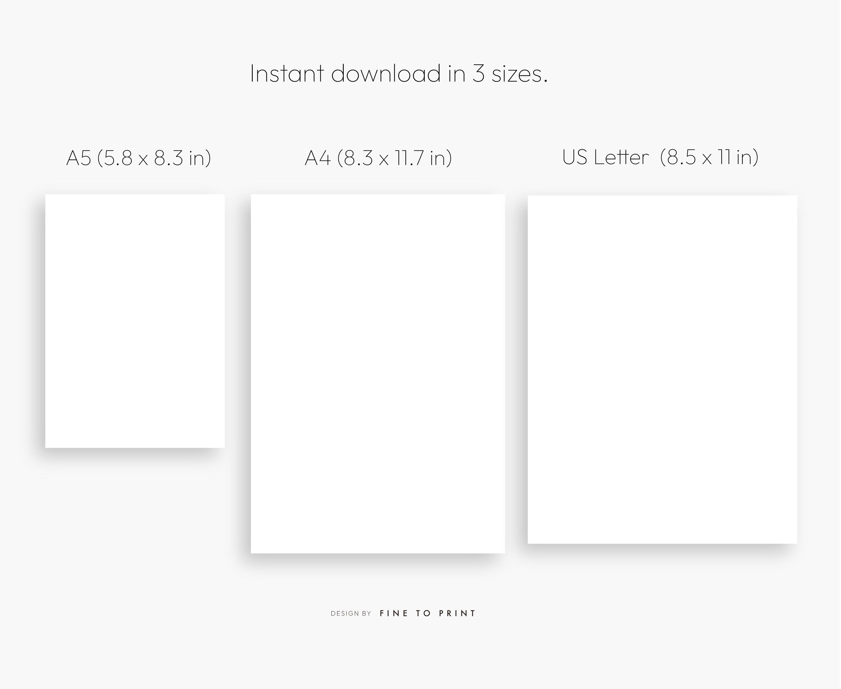 Printable Lined Paper, Graph Paper, Grid Paper, Dot Paper, Instant ...