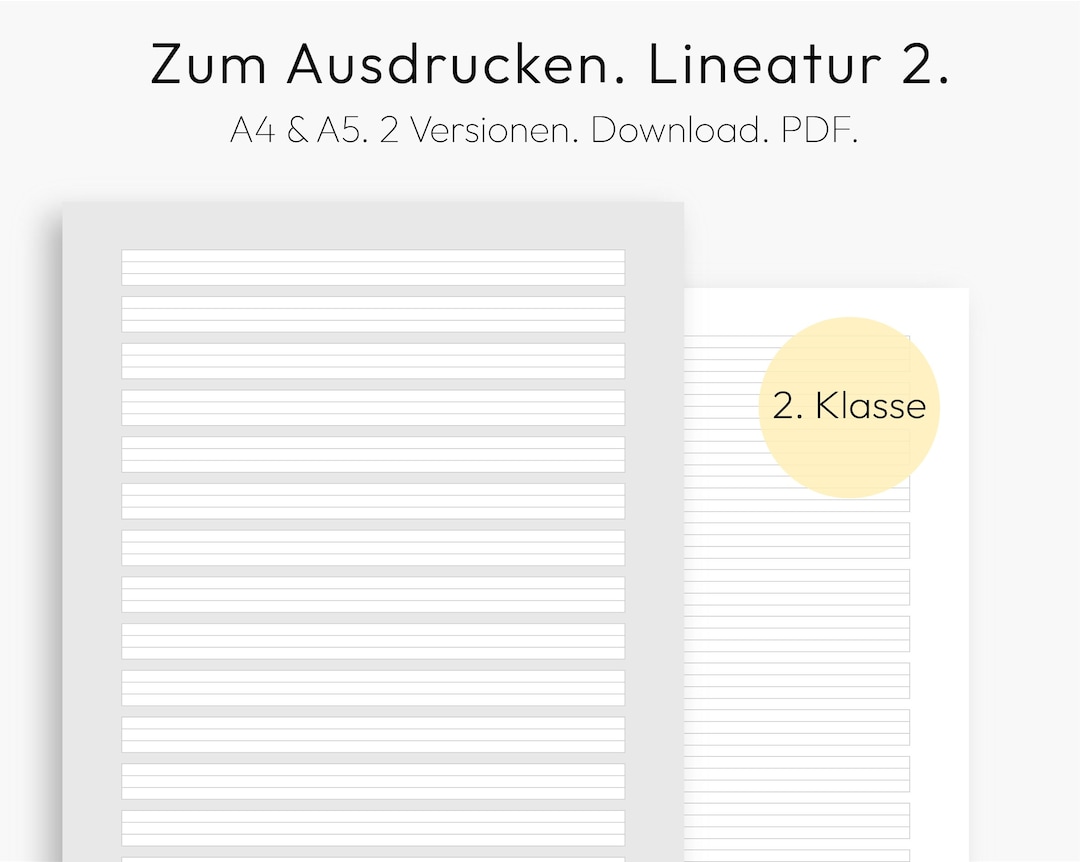 Printable Lined Paper PDF, School, Second Graders, Preschool, Lines ...