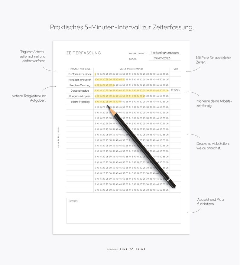 Time Tracker Printable, Time Log, 5 Minute Interval, Time Management ...