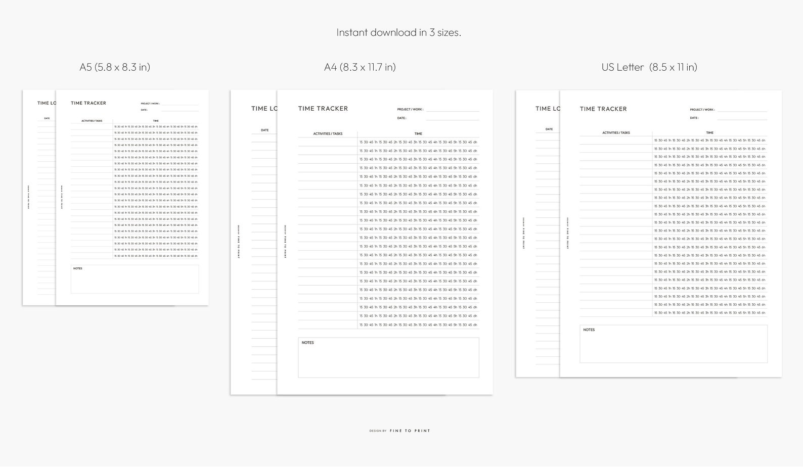 Time Tracker Printable, Time Log, Time Management, Activity Tracker ...
