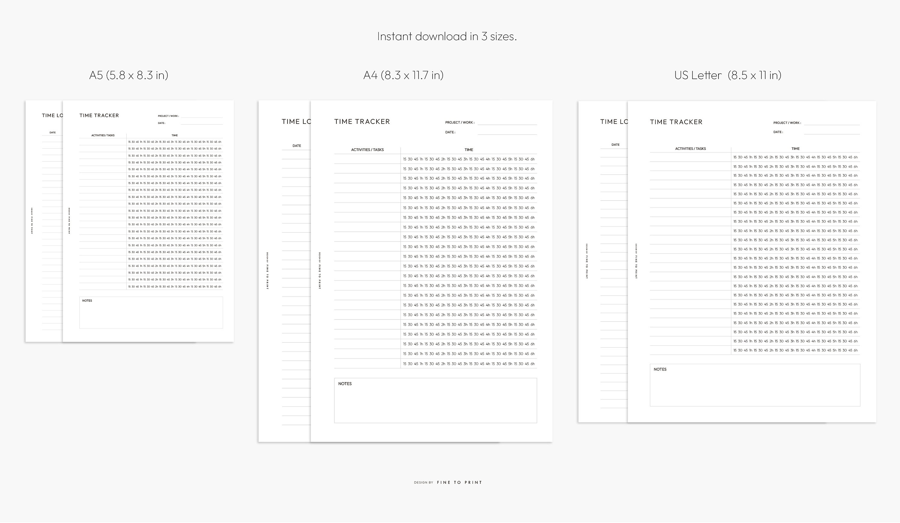 Time Tracker Printable, Time Log, Time Management, Activity Tracker ...