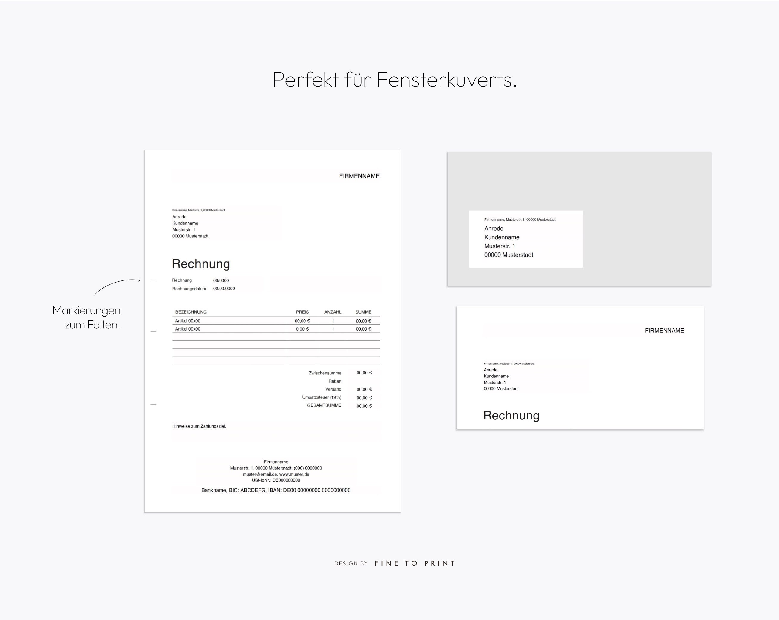 Rechnungsvorlage, Rechnung Vorlage, PDF zum Download, einfache Rechnung ...
