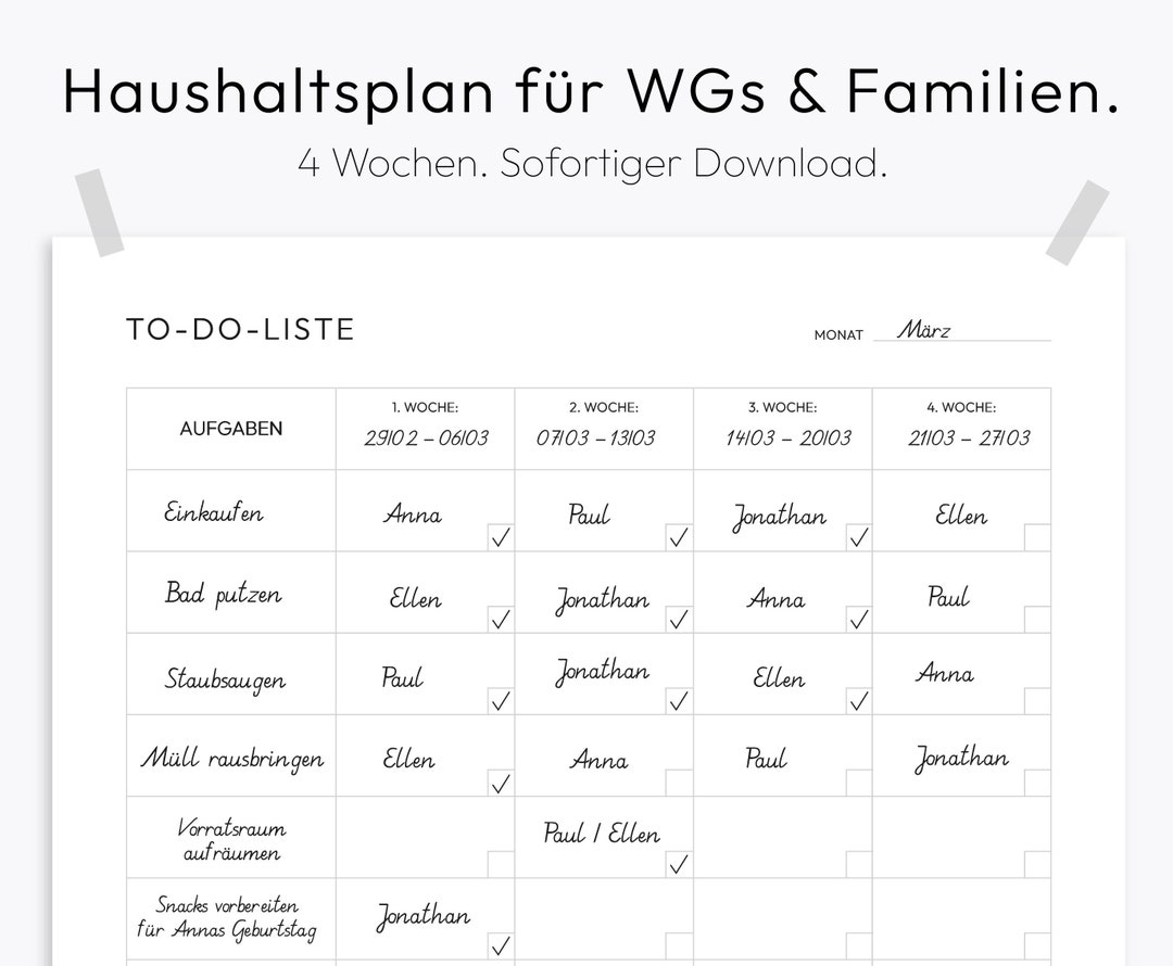 House Chore Plan, Monthly Cleaning Schedule, Shared Home, Families, To ...