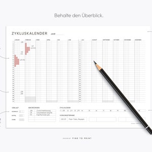 Menstruationskalender, Zykluskalender, Zyklusplan, Periode Kalender ...
