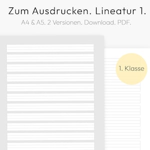Lineatur 1, Liniertes Papier, Schule, Erstklässler, 1. Klasse ...