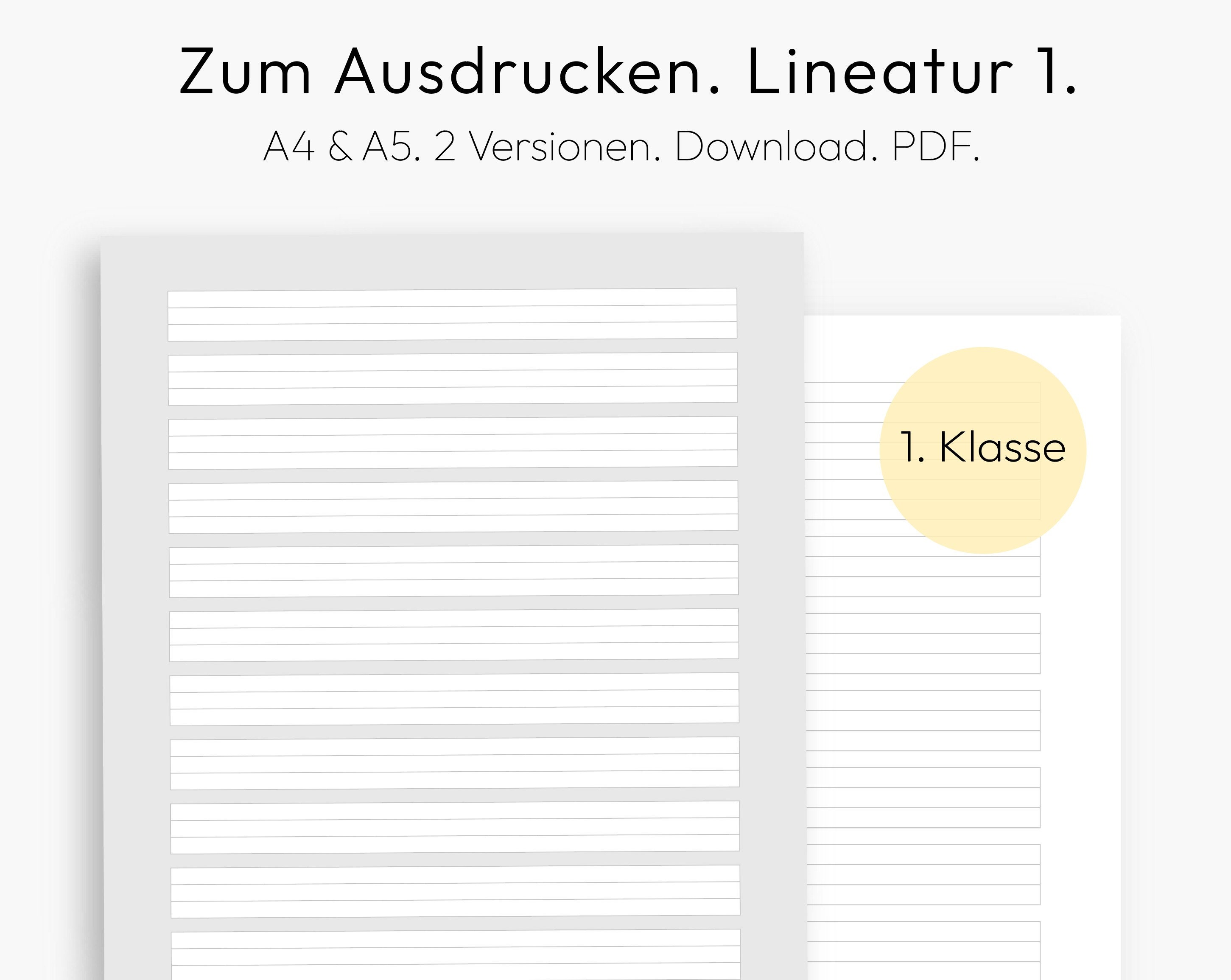 Lineatur 1, Liniertes Papier, Schule, Erstklässler, 1. Klasse ...