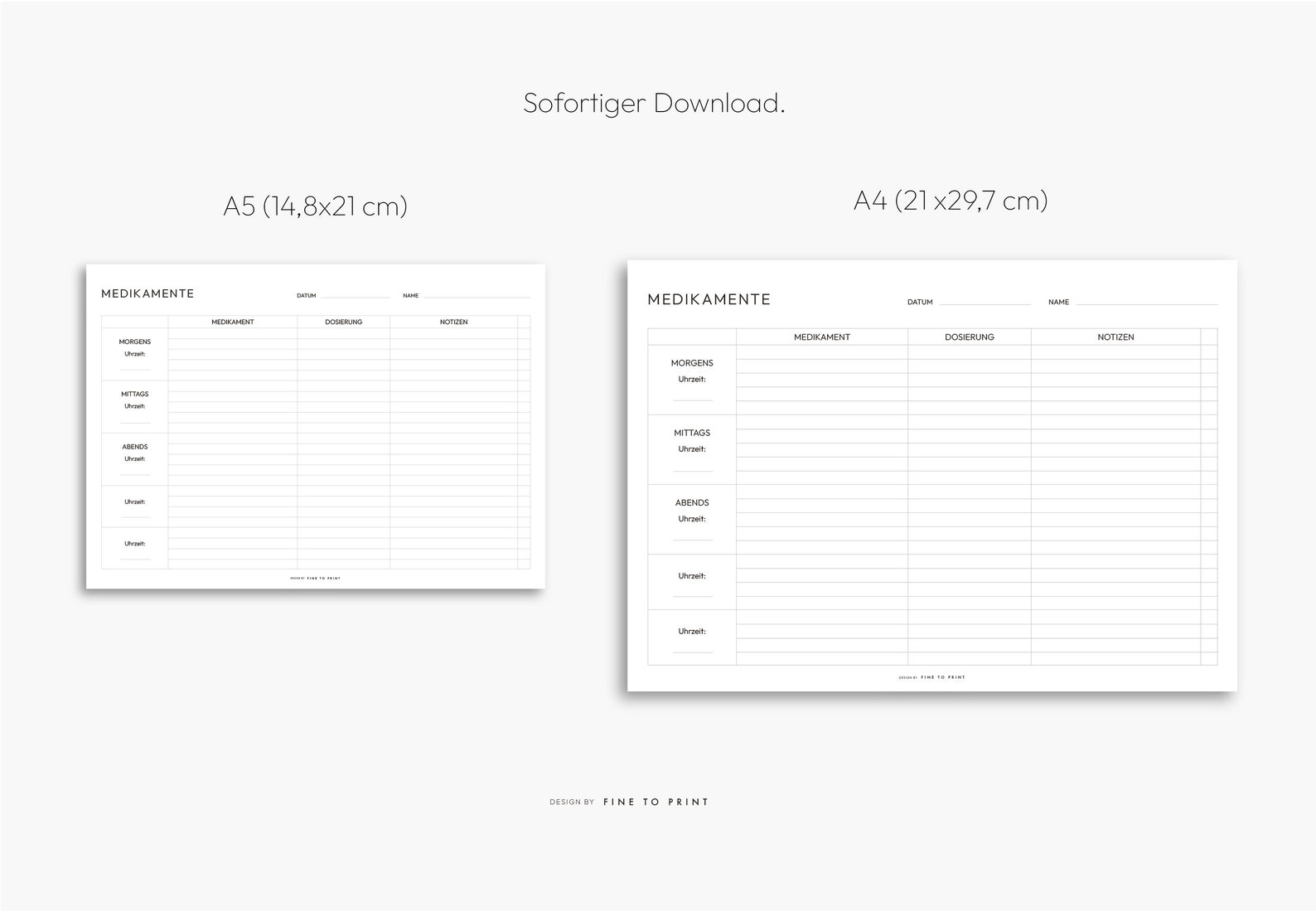 Medication Tracker, Chart, Regular Medication Intake, Downloadable PDF ...