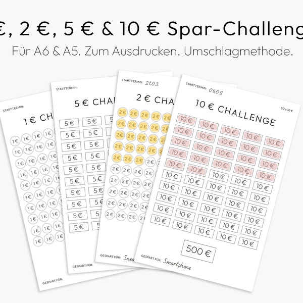 Spar challenge zum ausdrucken - Etsy.de