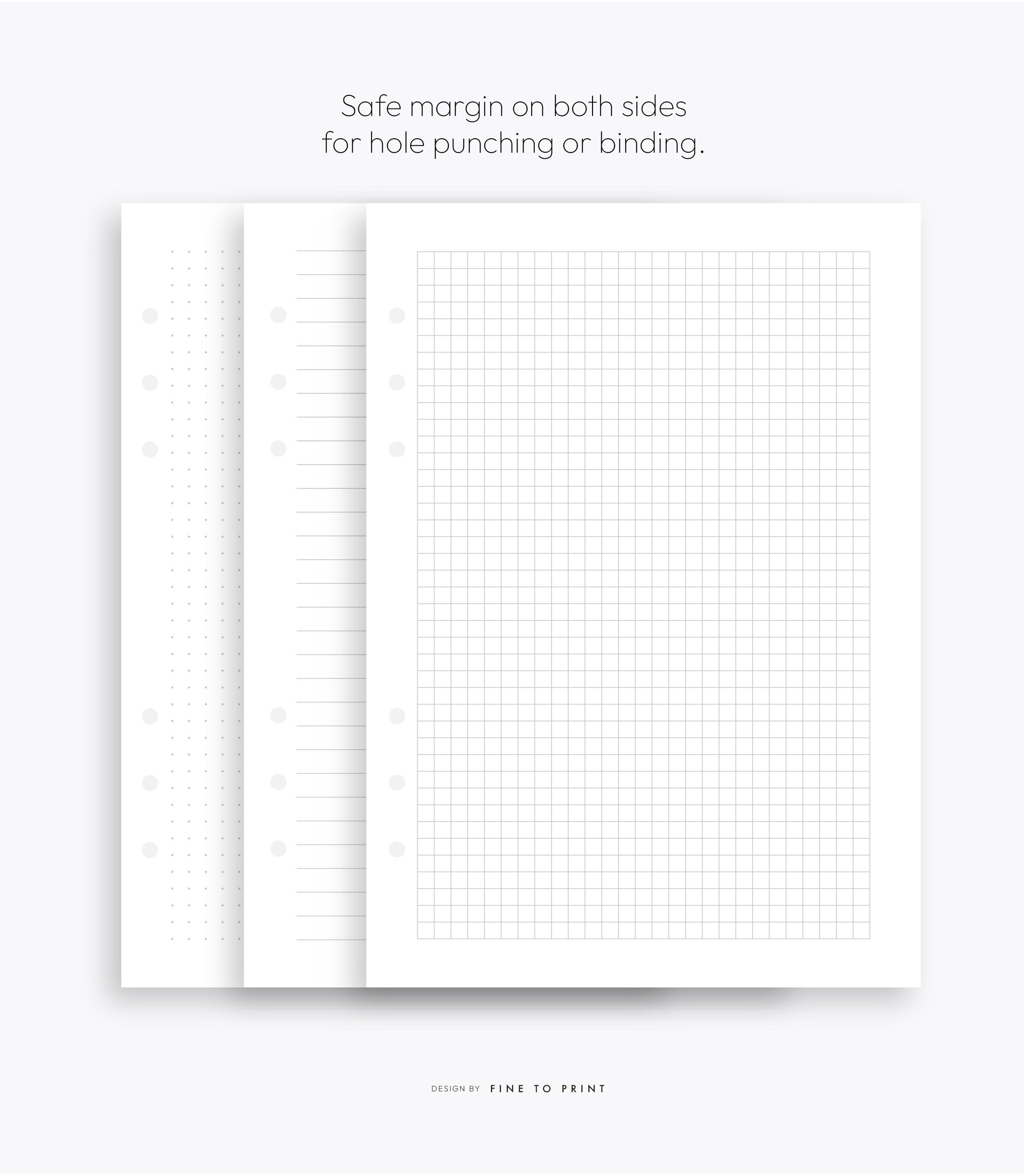 Printable Lined Paper, Graph Paper, Grid Paper, Dot Paper, Instant ...