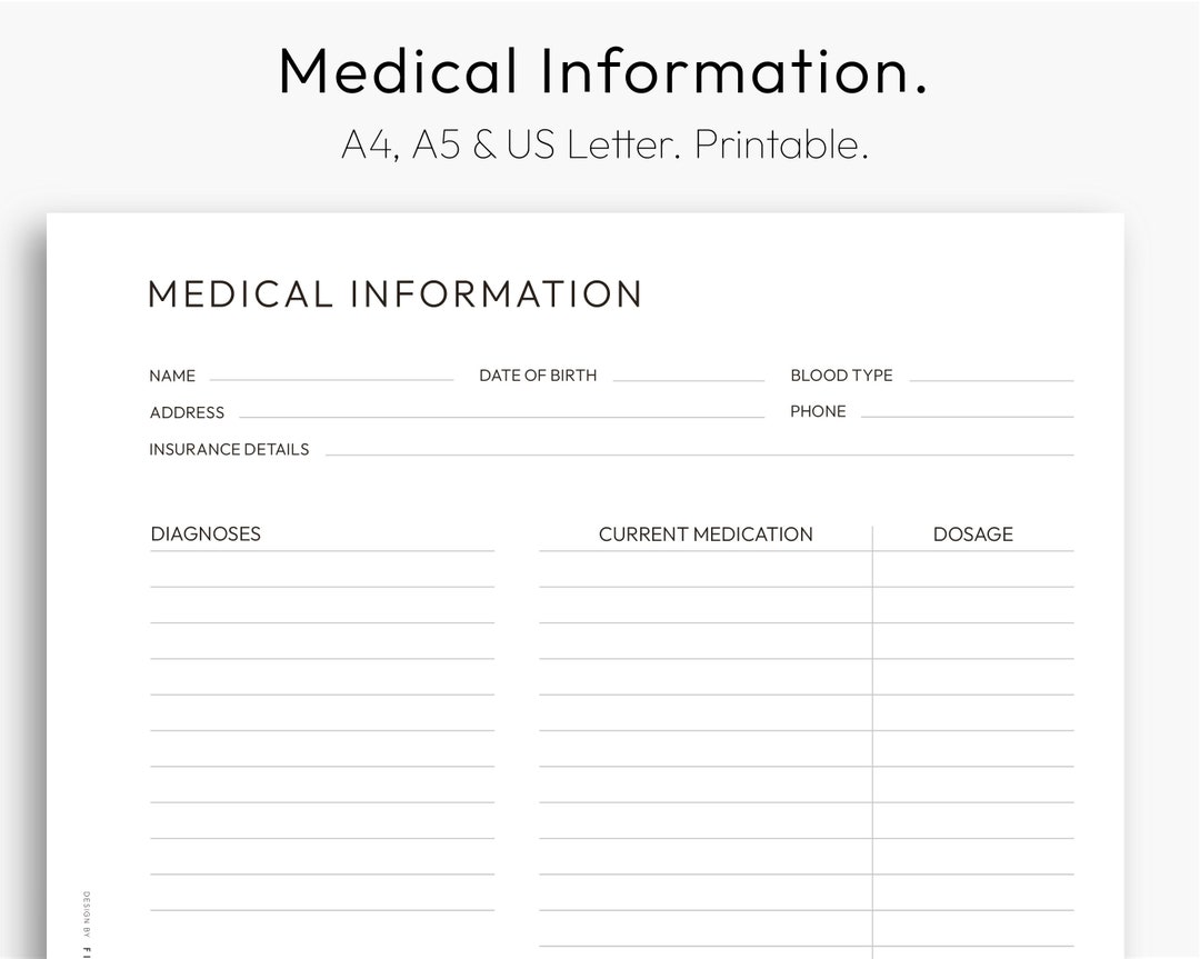 Medical Information, Medical History, Emergency Informations, Contacts ...