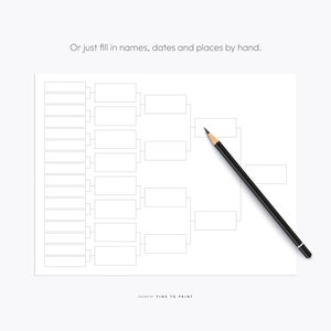 Editable Family Tree Chart, 5 Generations, Download Pedigree Chart ...