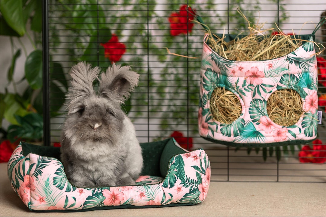 Double Hay Feeder: Floral Fabric Hay Bag for Rabbits/guinea Pigs - Etsy