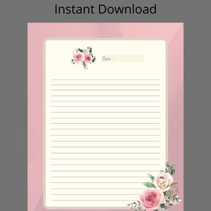 Printable Journal Pages - Pink Journal - Printable PDF - Instant ...