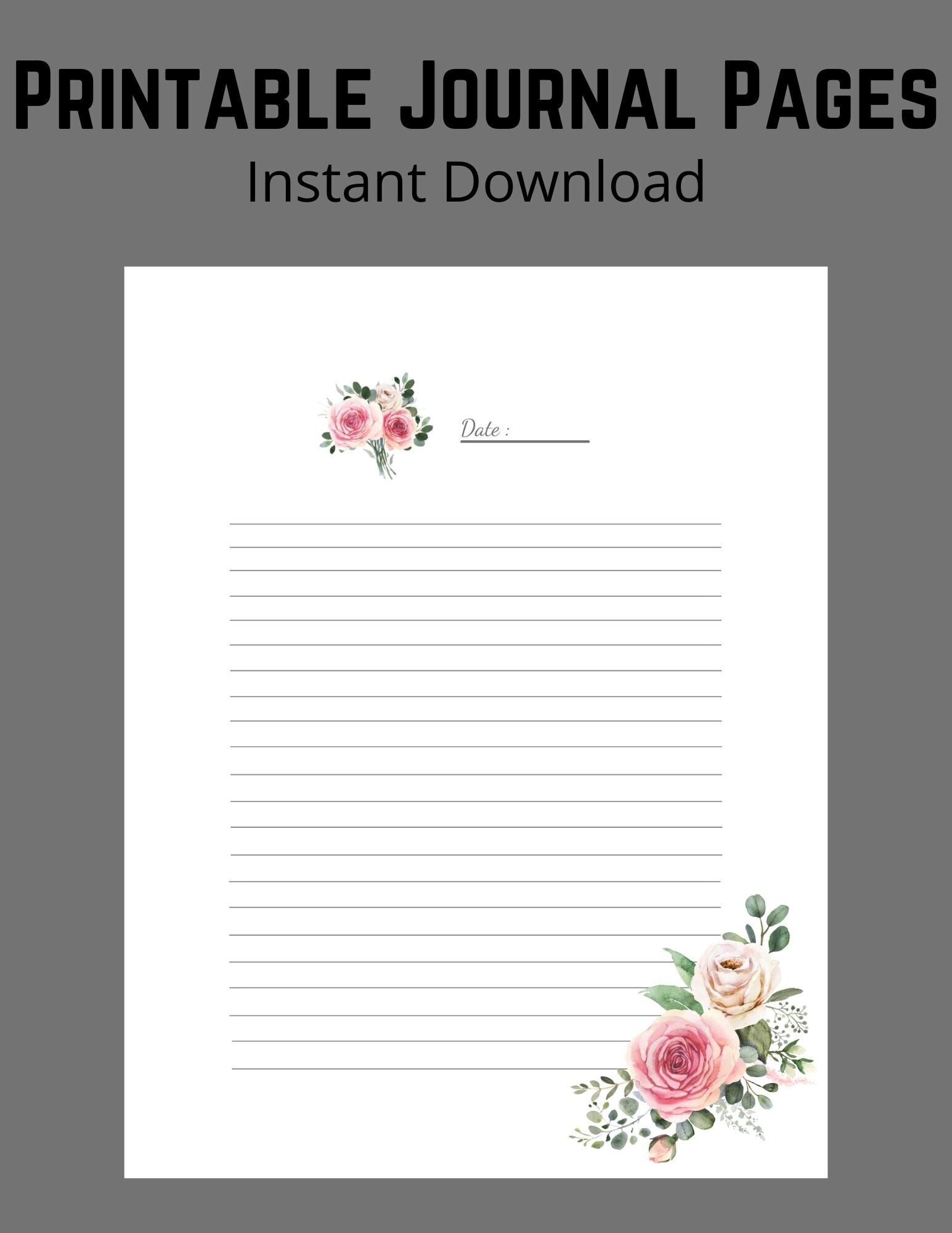 Printable Journal Pages - Pink Journal - Printable PDF - Instant ...