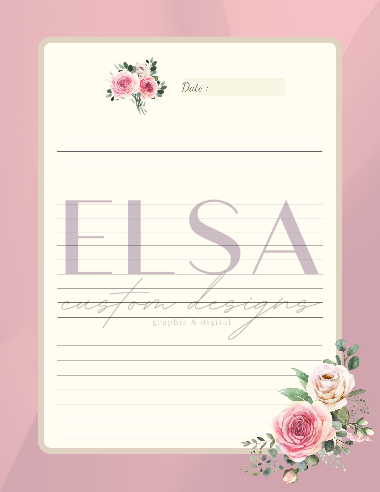 Printable Journal Pages - Pink Journal - Printable PDF - Instant ...