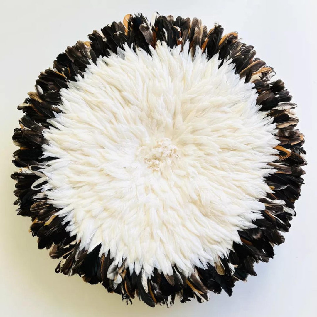 Authentic Juju Hat Cameroon White With Brown Border [5 Sizes Available ...