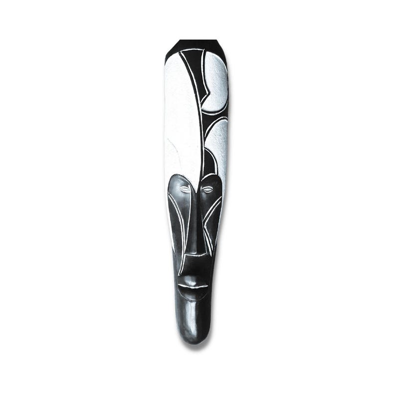 African Mask Fang Black & White Volta Design Tribal Mask From Cameroon ...