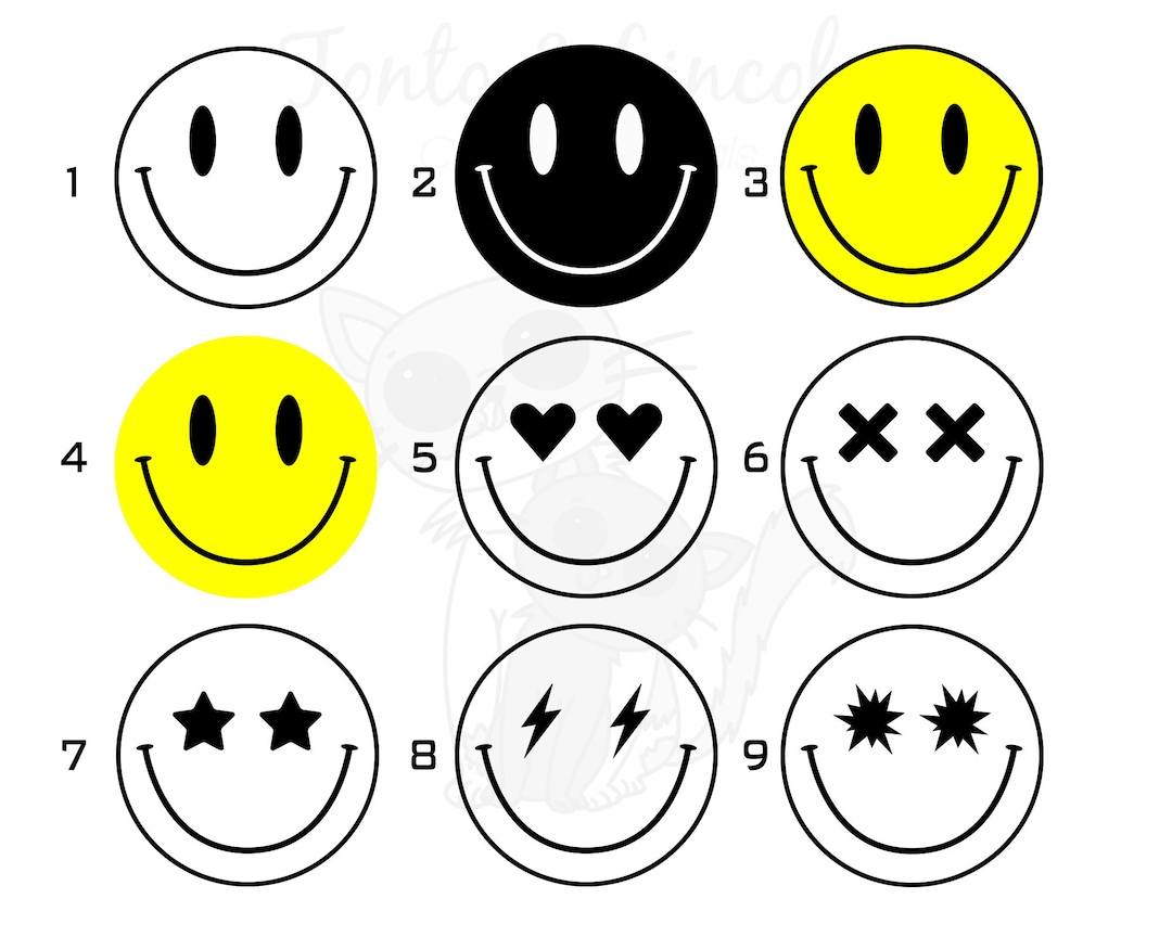 Smiley Face Decals Happy Face Decal Happy Emoji Sticker - Etsy