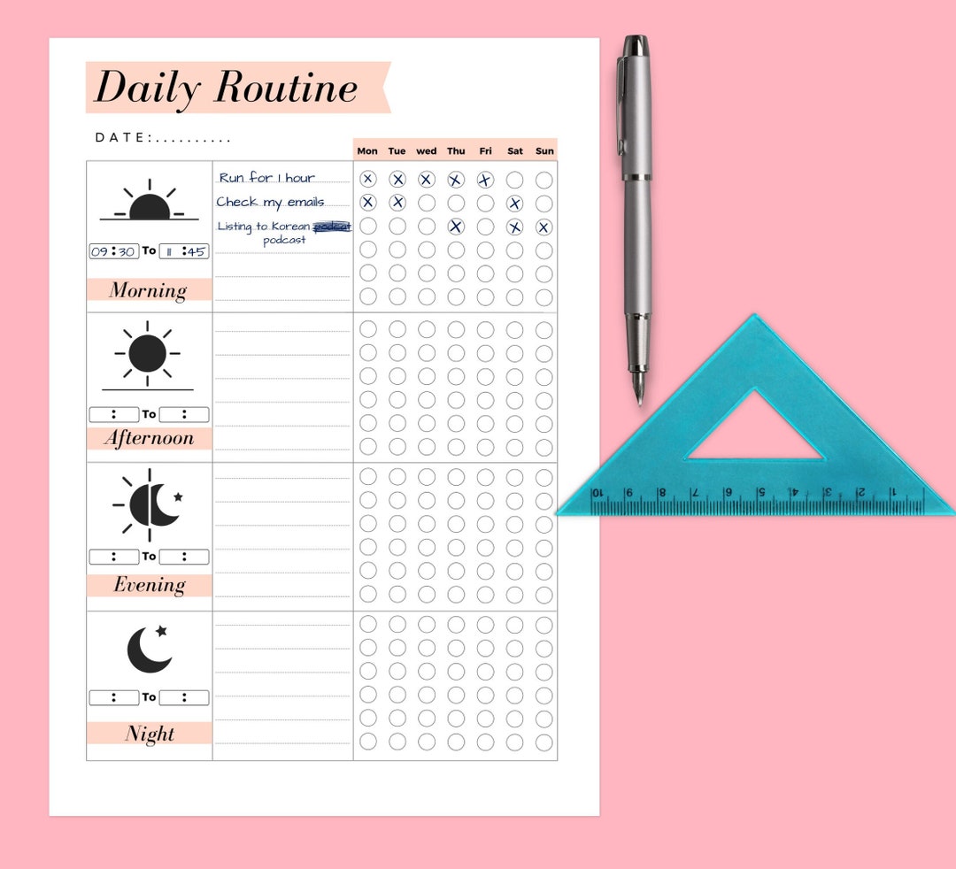Routine Tracker, Routine Chart, Routine Checklist, Routine Planner ...