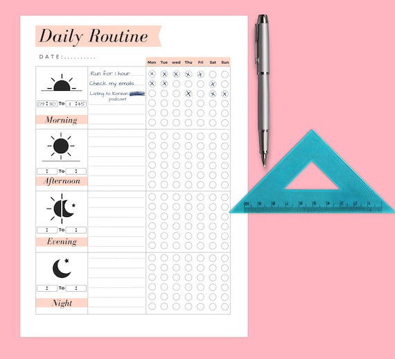 Routine Tracker Routine Chart Routine Checklist Routine - Etsy