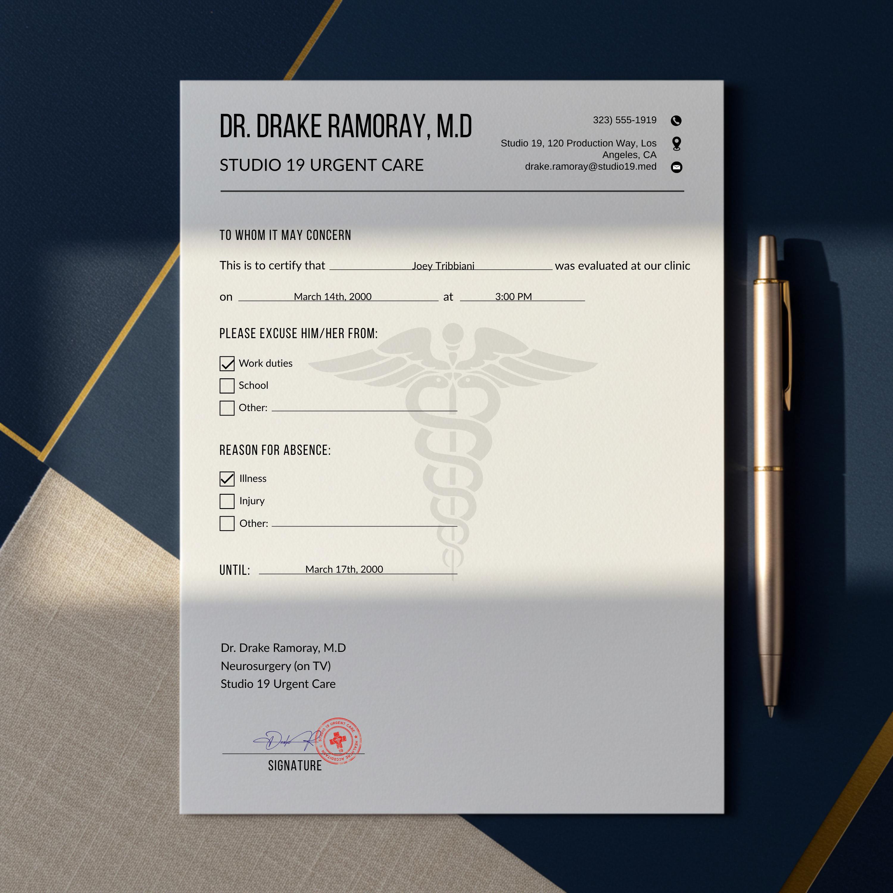 Editable Doctors Note for Work. Urgent Care Excuse Template. Printable ...