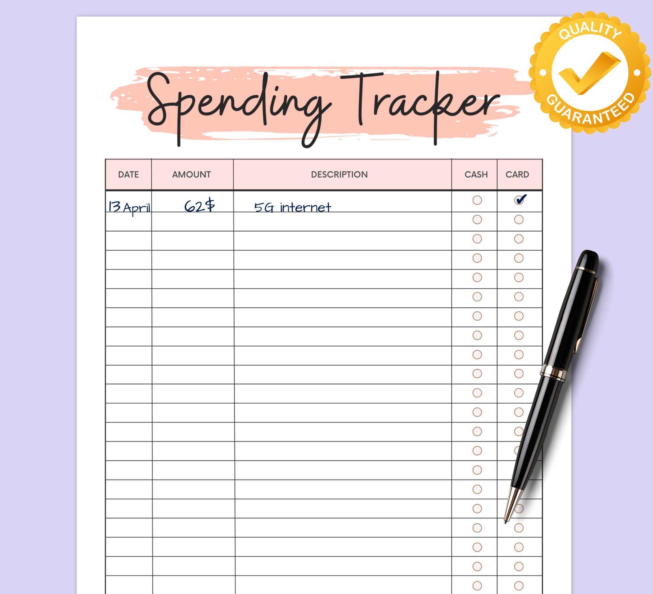 Printable Spending Tracker, Expense Tracker , Spending Log, Spending ...