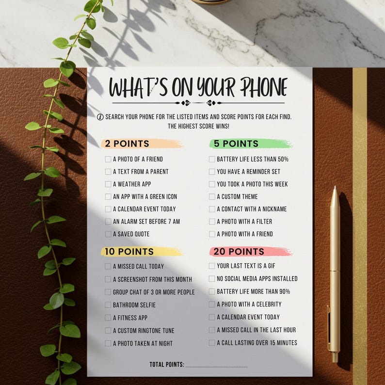 What's on Your Phone, Printable Office Party Icebreaker Game, Fun Team ...
