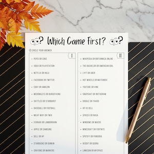 Which Came First Trivia Game, Summer Printable Quiz, Fun Party Game ...