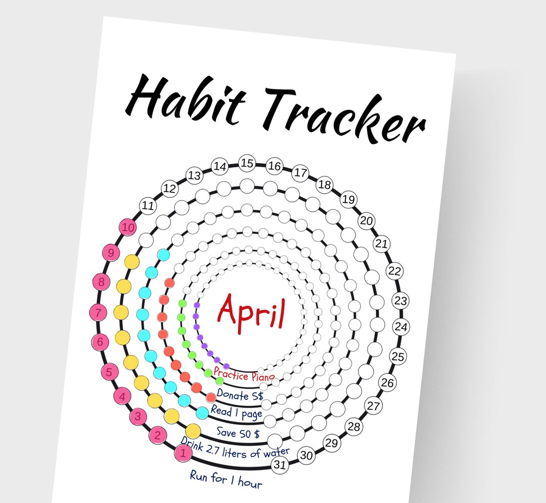 Habit Tracker, Printable Goal Tracker, Habit Journal, Monthly Habit ...