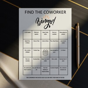 Printable Find the Coworker Bingo. Getting to Know You Bingo. Party Ice ...