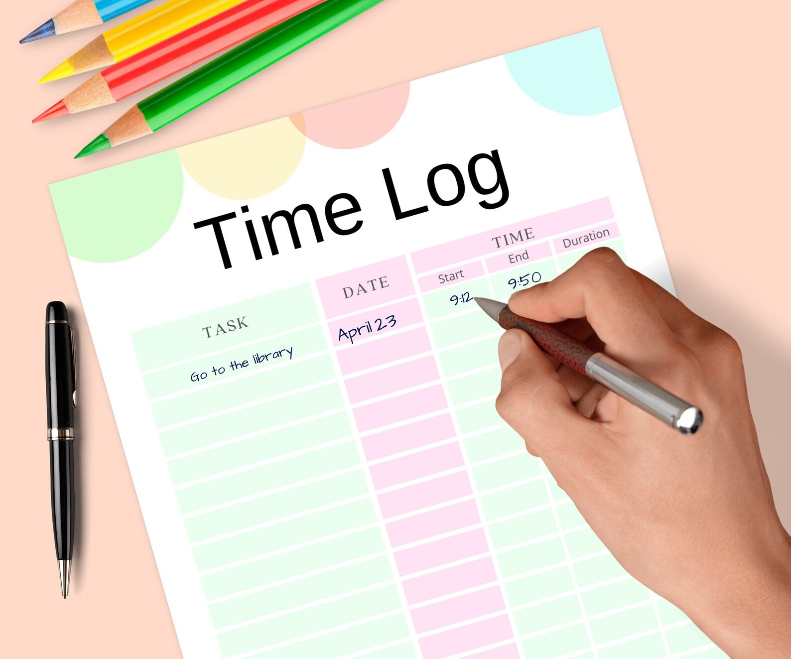 Time Log, Printable Task Tracker, Time Tracker, Activity Tracker, Time ...