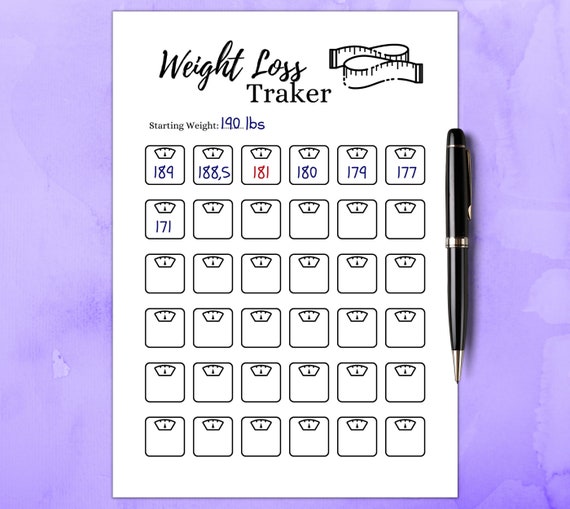 Digital Weight Loss Tracker Weight Loss Journal Weight Loss | Etsy