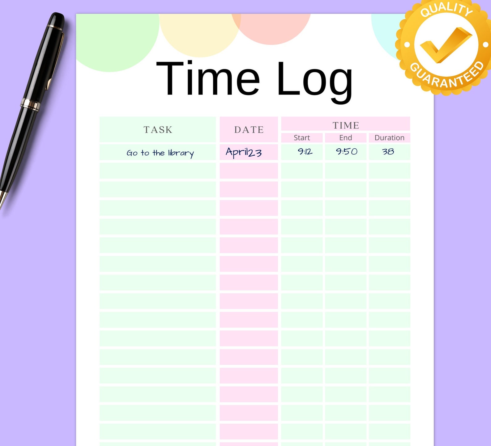 Time Log, Printable Task Tracker, Time Tracker, Activity Tracker, Time ...