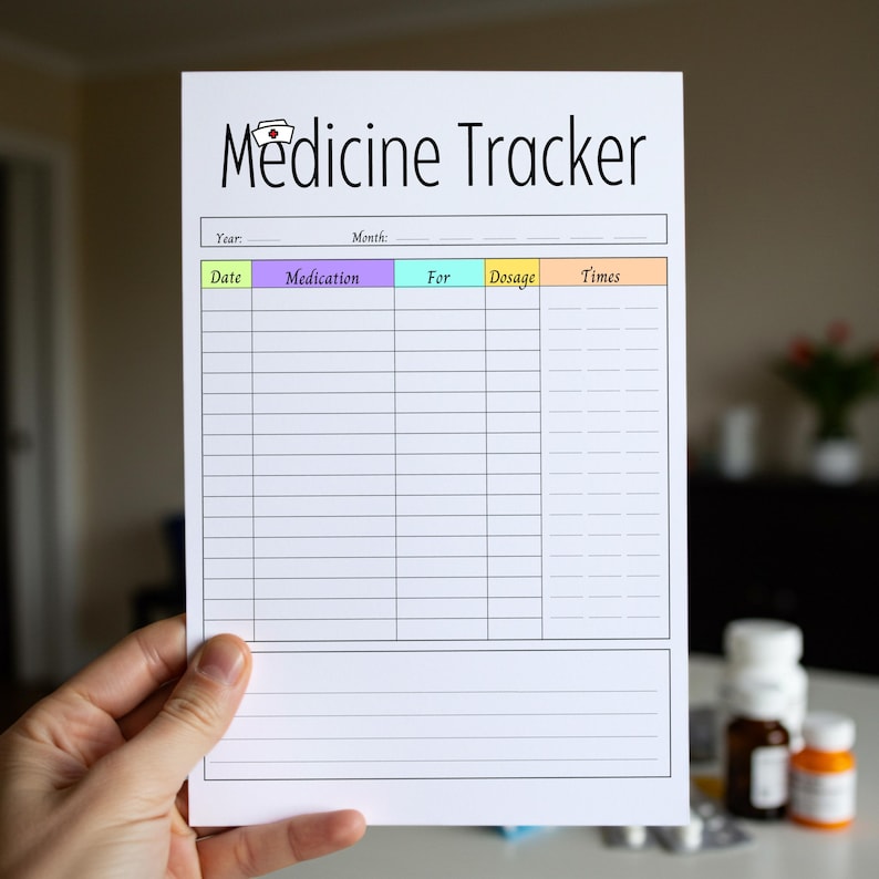 Medication Tracker, Medication Log, Medicine Tracker, Medication ...